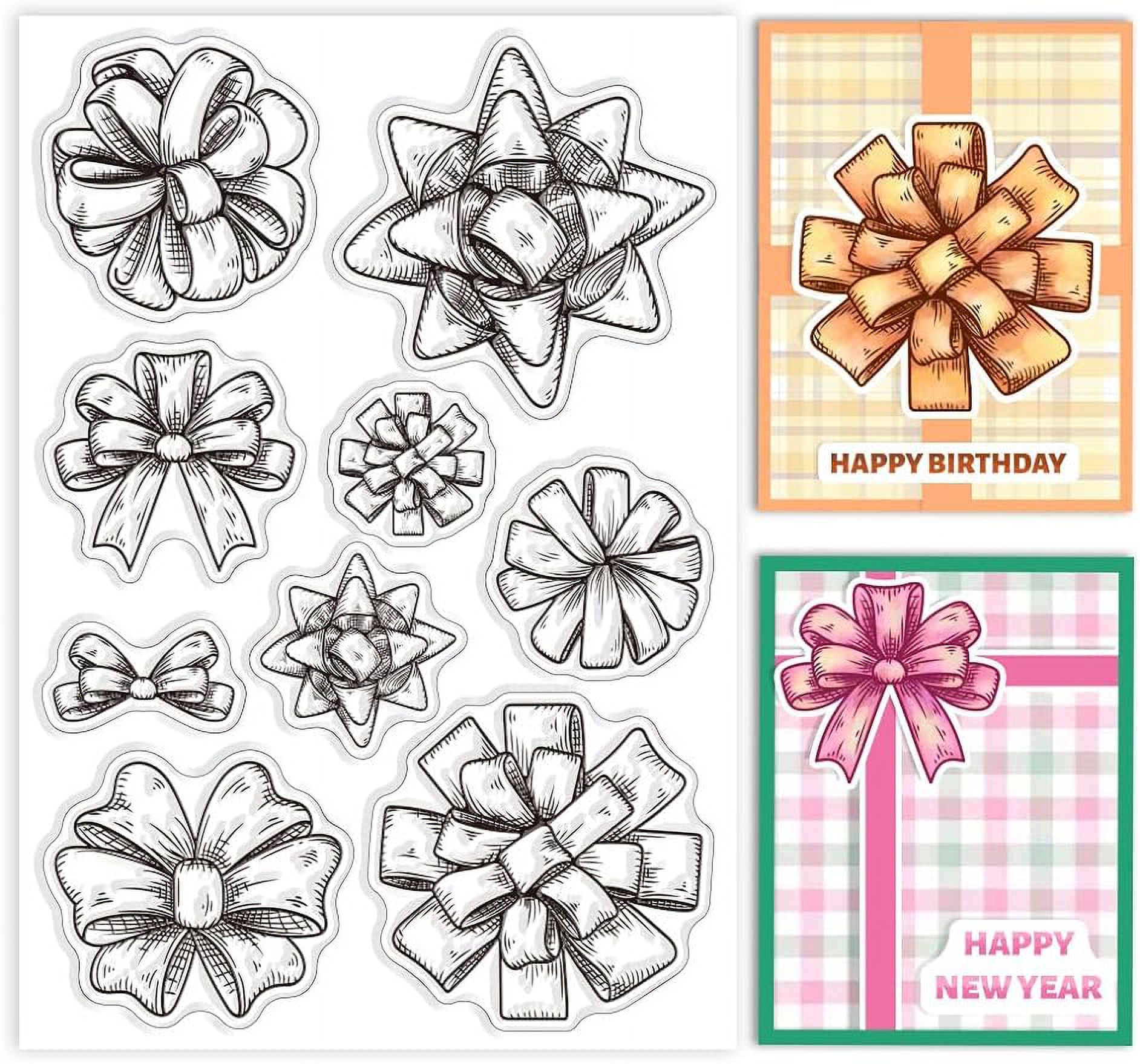 1Sheet Bows Gift Knots Silicone Clear Stamp for Cards Making Journal ...