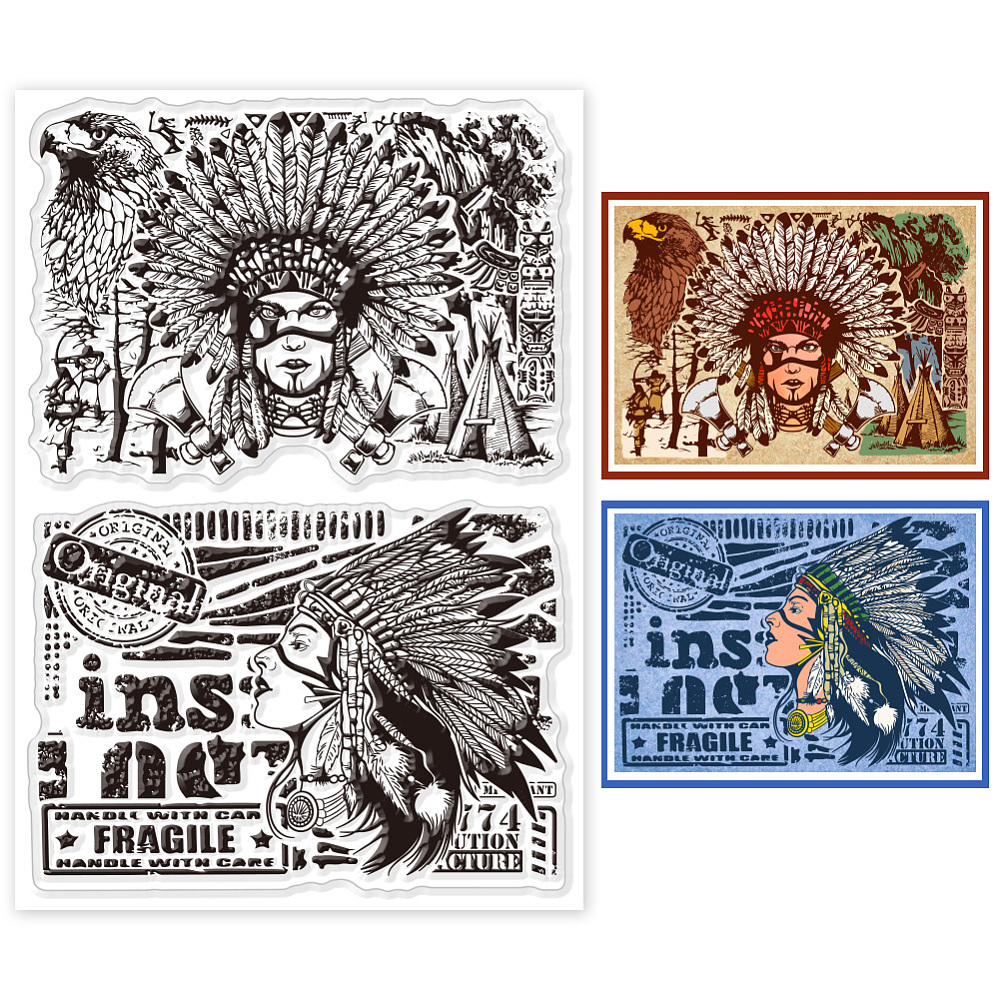 1Sheet Chief Of A Tribe PVC Plastic Clear Stamps for DIY Scrapbooking ...