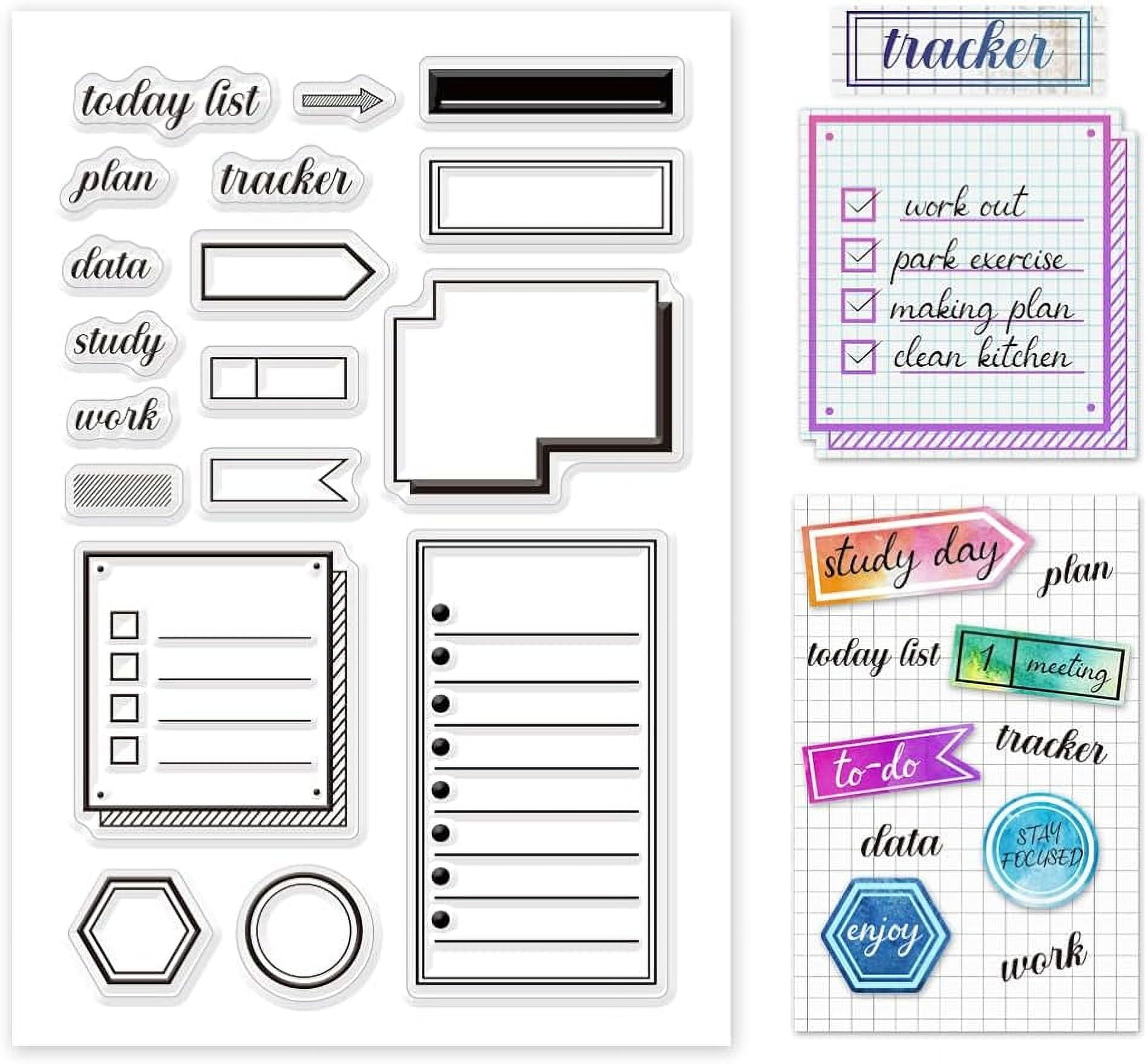 1Sheet Clear Label Stamps Frame Silicone Clear Stamps PVC Plastic Clear ...