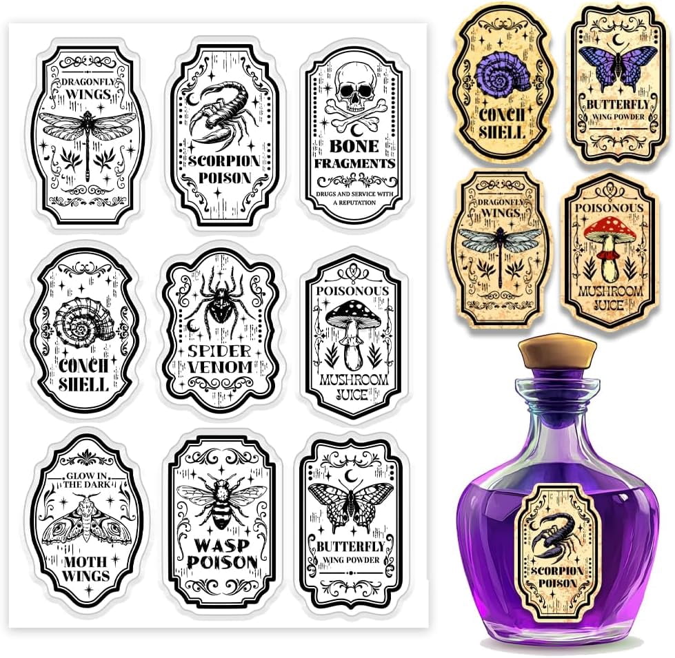 1Sheet Clear Stamp for Card Making Bone Scorpion Tags Silicone Stamp ...