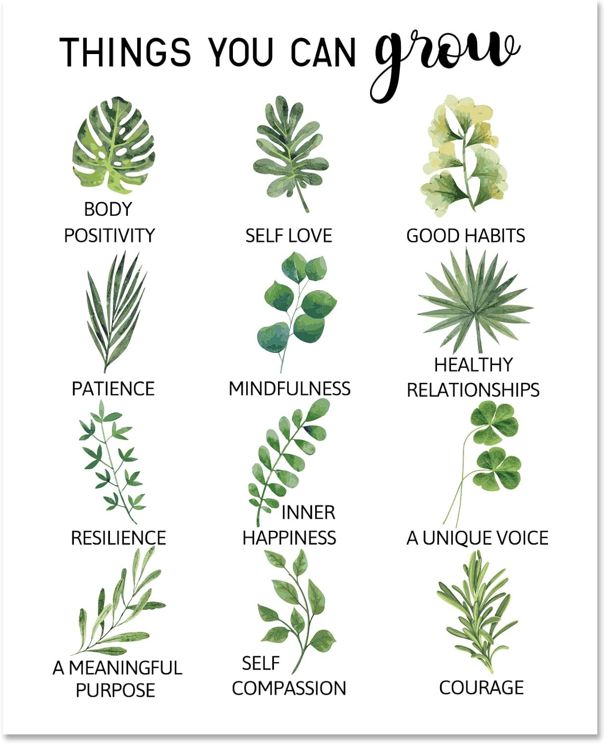 1Sheet Mental Health Wall Posters 1 Pc Self Growth Plant Print House ...