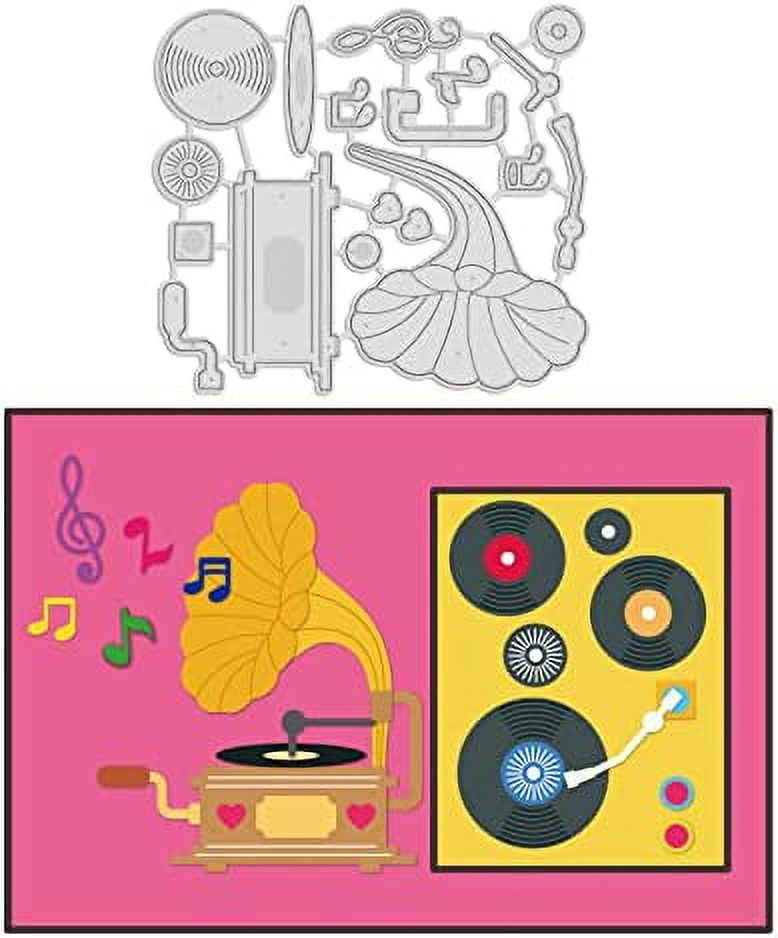 1Sheet Metal Gramophone Cut Dies Musical Notes and Phonograph Embossing ...