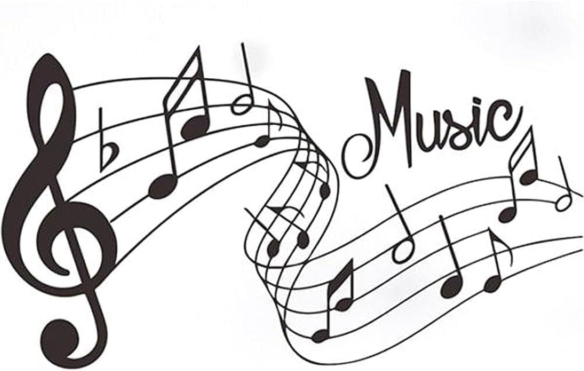 1Sheet Music Wall Decals Musical Note Wall Stickers Vinyl Music Symbols ...