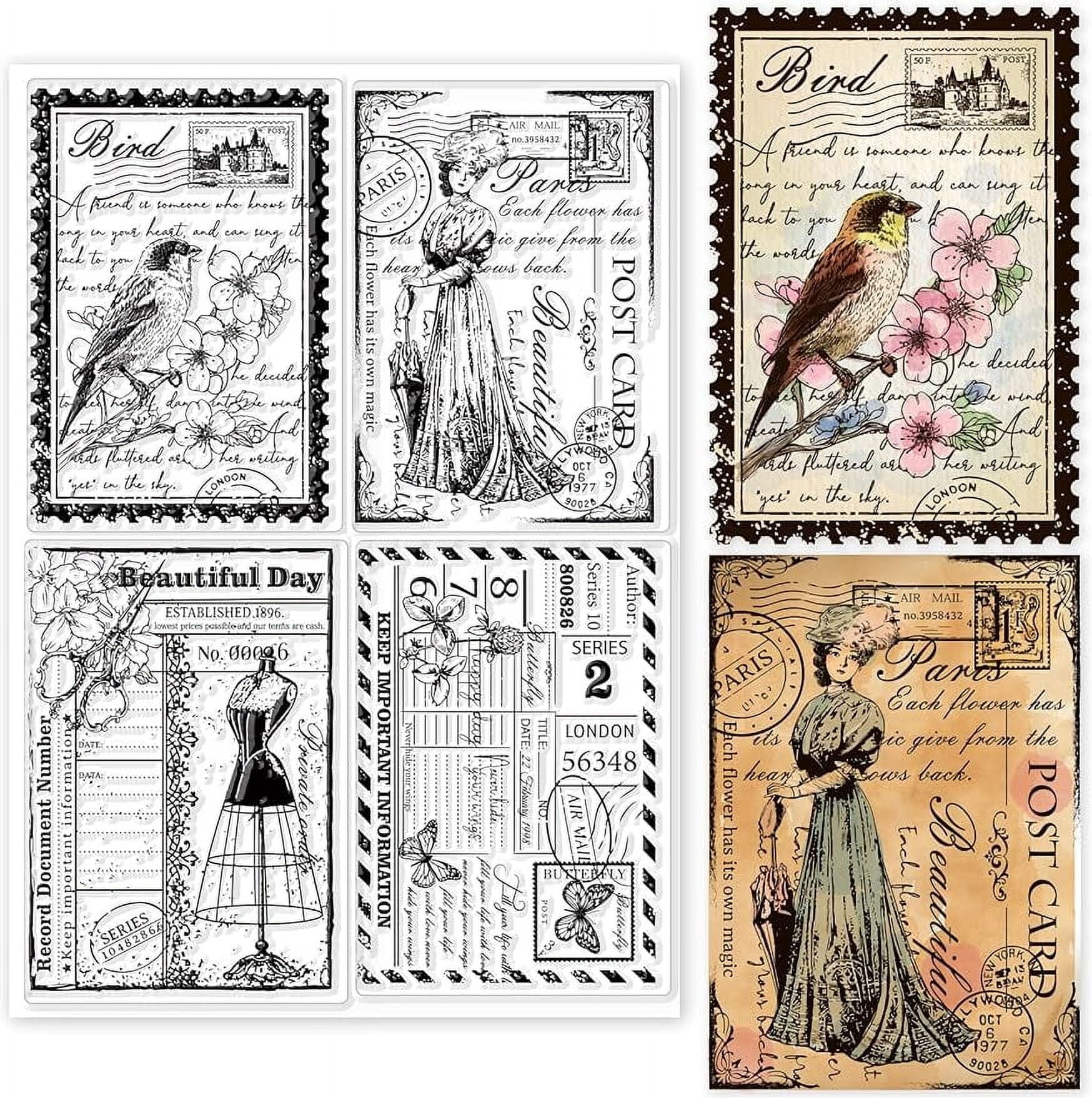 1Sheet PVC Plastic Silicone Clear Stamp Dress Lady Pattern Seal Stamps ...