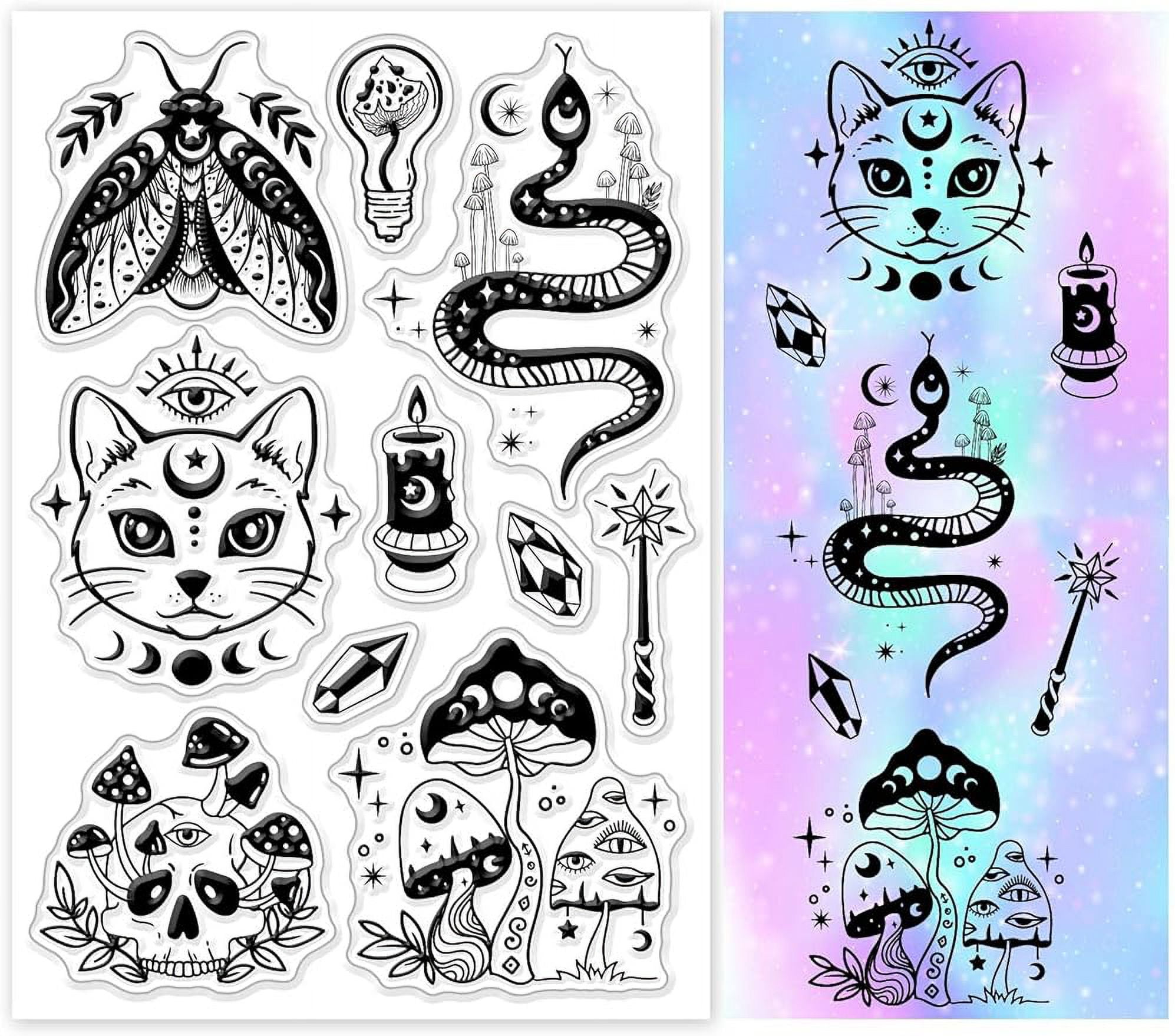 1Sheet PVC Plastic Silicone Clear Stamp Magic Theme Pattern Seal Stamps ...