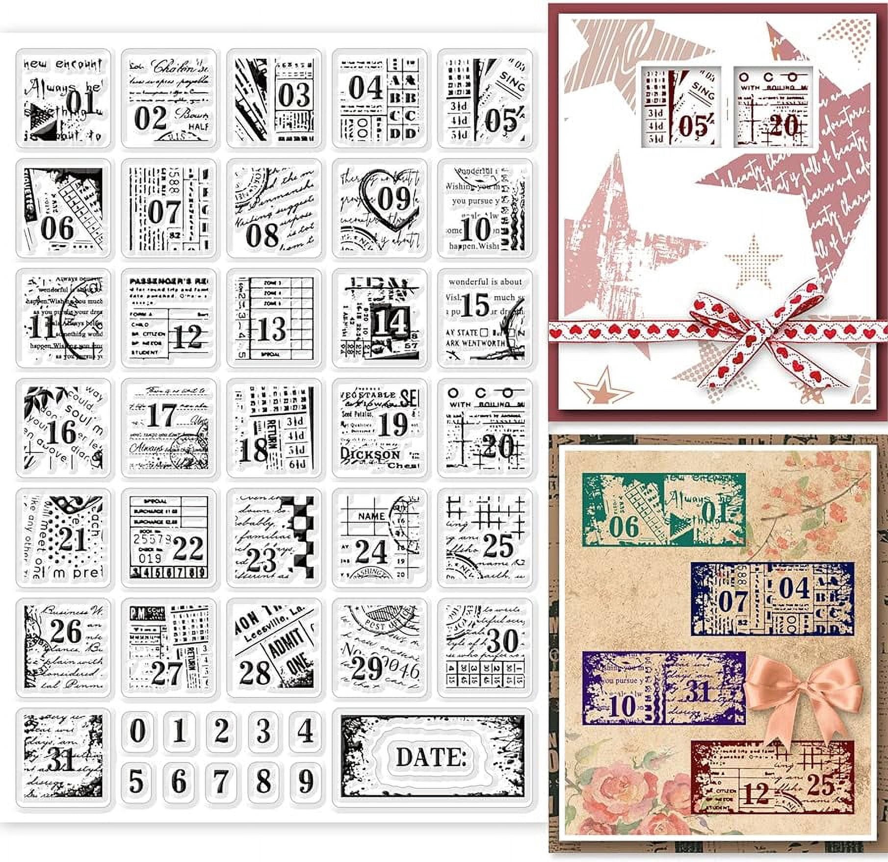 1Sheet PVC Plastic Silicone Clear Stamp Number Pattern Seal Stamps ...