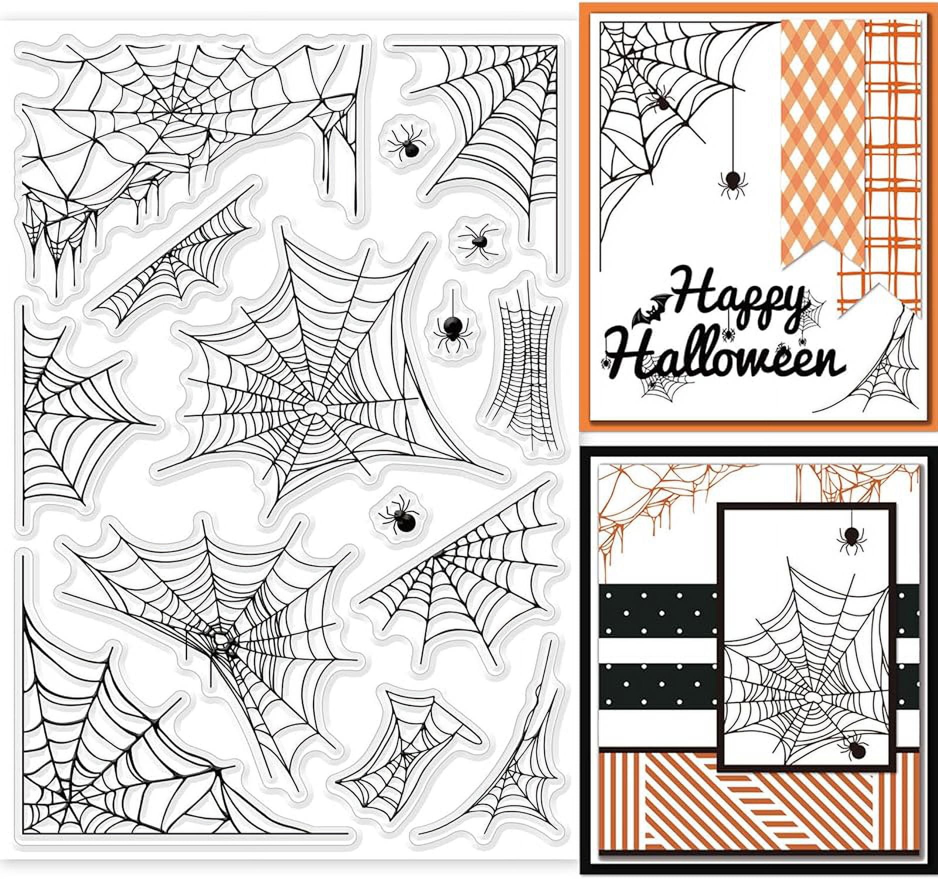 1Sheet PVC Plastic Silicone Clear Stamp Spider Web Pattern Seal Stamps ...