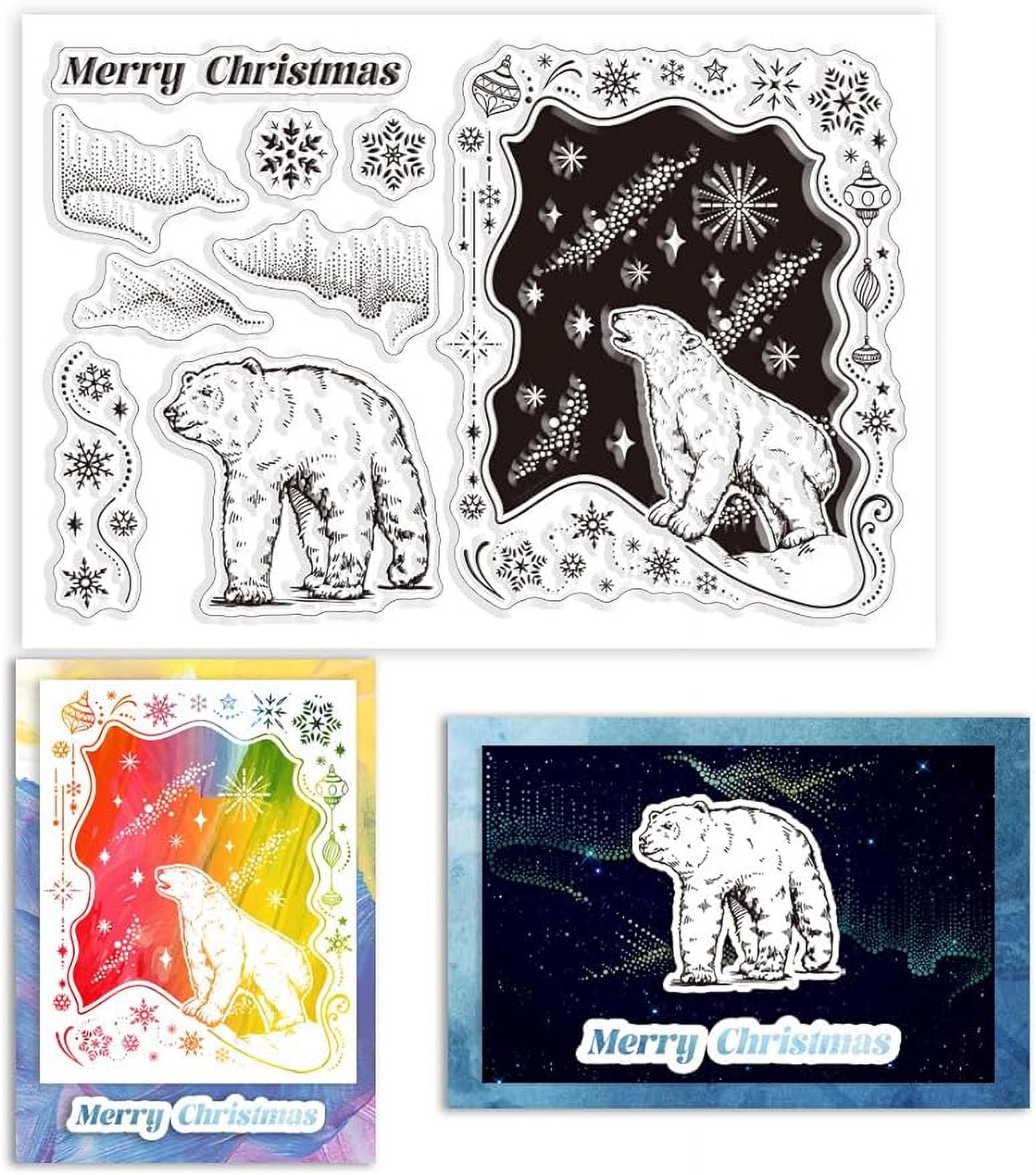 1Sheet Polar Bear Clear Silicone Stamp Transparent Stamps for Holiday ...