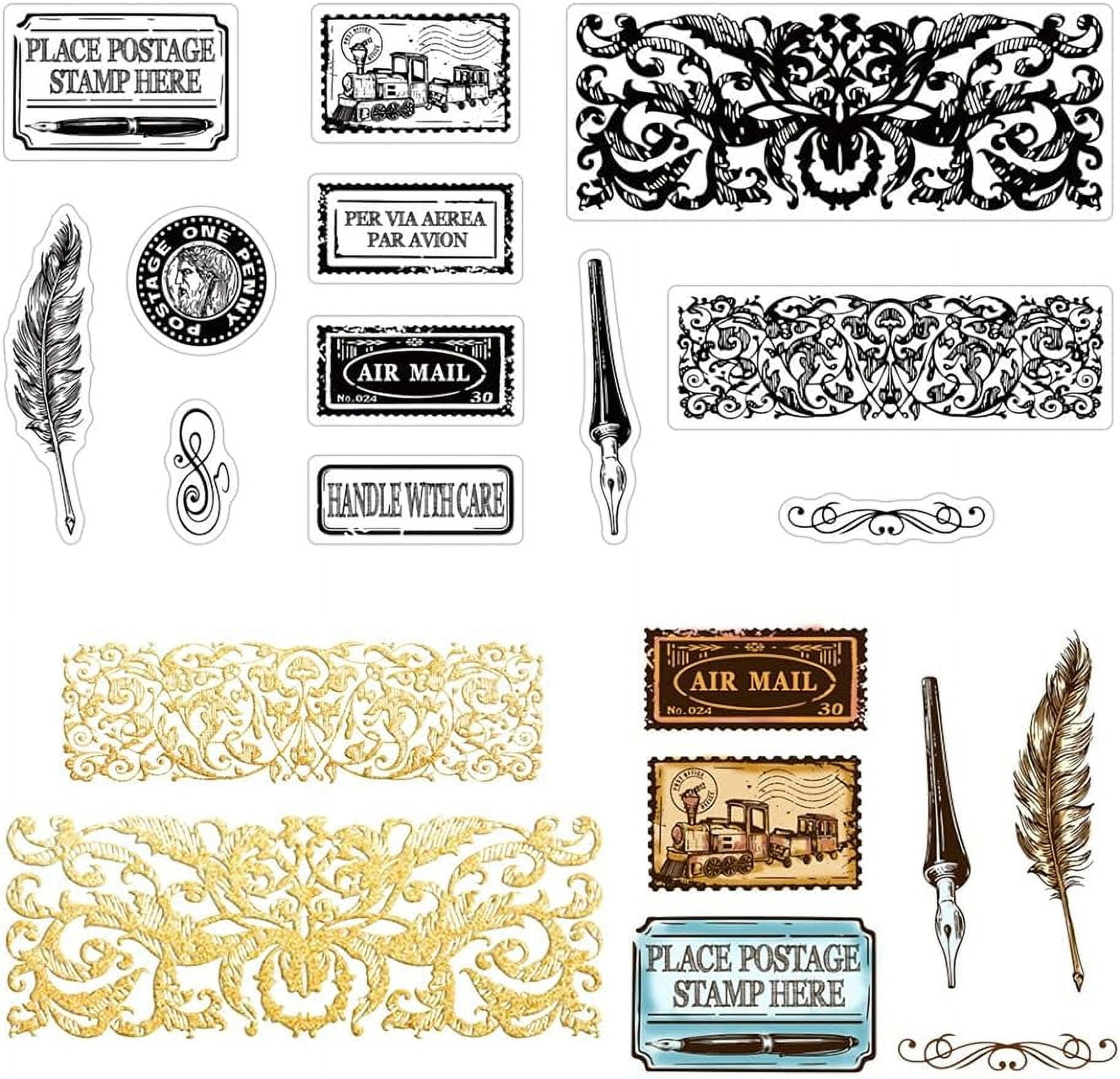 1Sheet Postage Clear Stamp Vintage Air Mail Stamp Envelope Clear ...