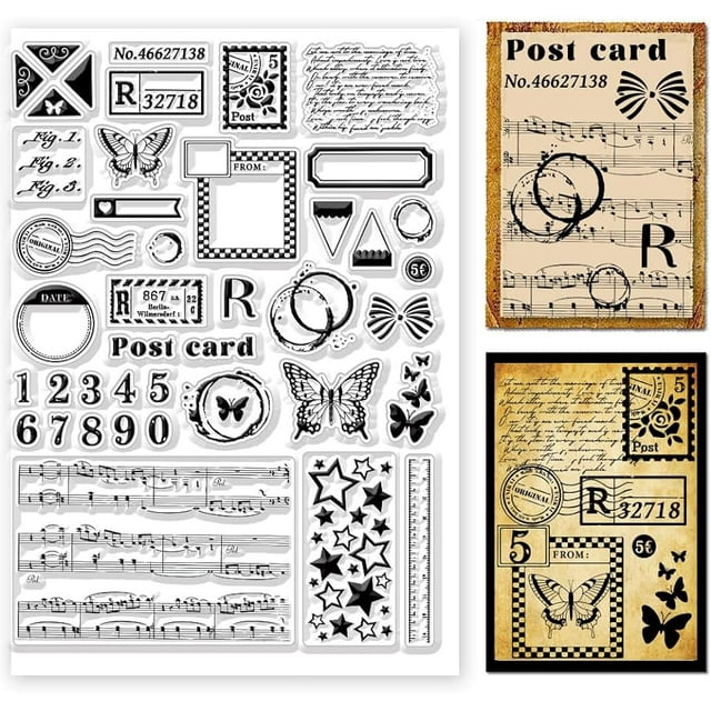 1Sheet Postage Silicone Clear Stamp Seals for Card Making Photo Album ...