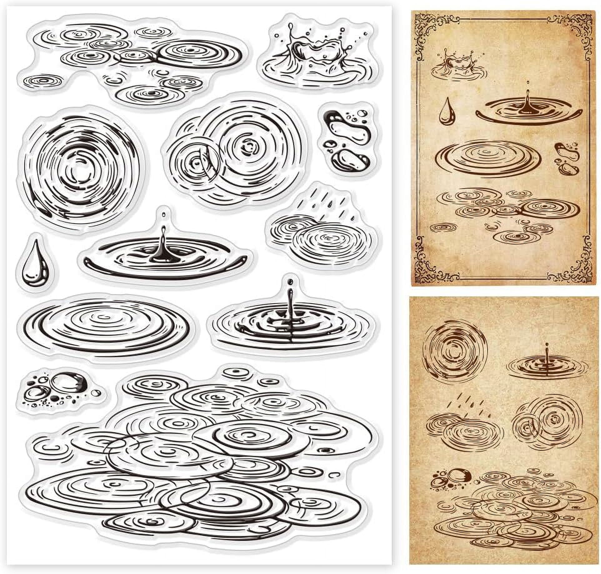1Sheet Water Ripples Clear Stamps for Cards Making Raindrops Silicone ...