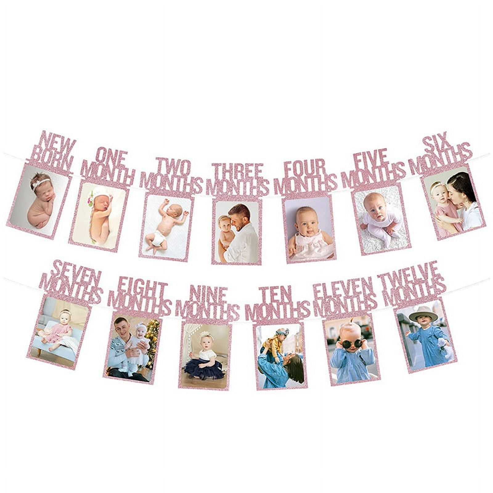 1St Birthday Photo Banner for Baby From Newborn to 12 Months, First ...