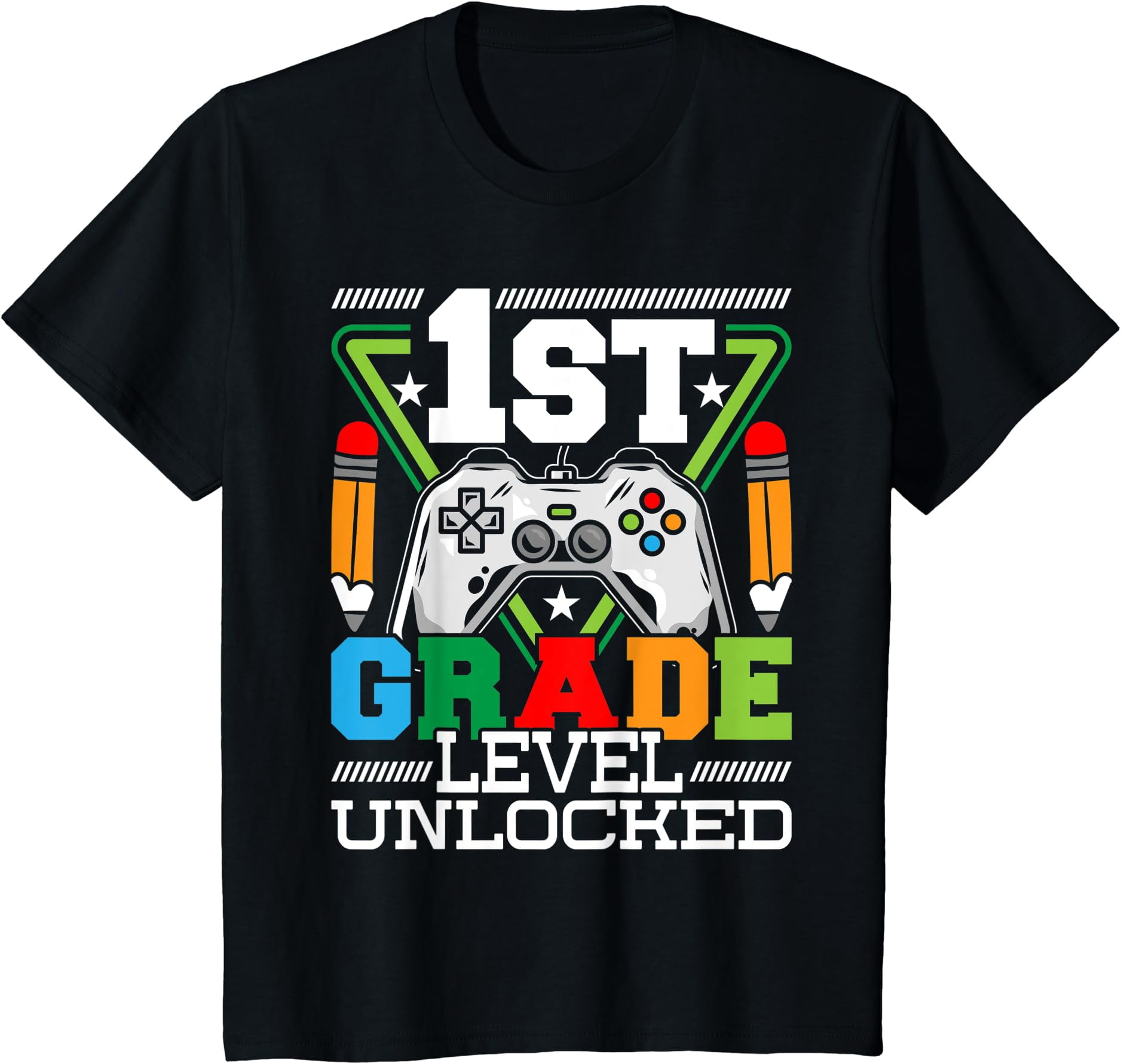 1St Grade Level Unlocked First Day Of School Video Game T-Shirt ...