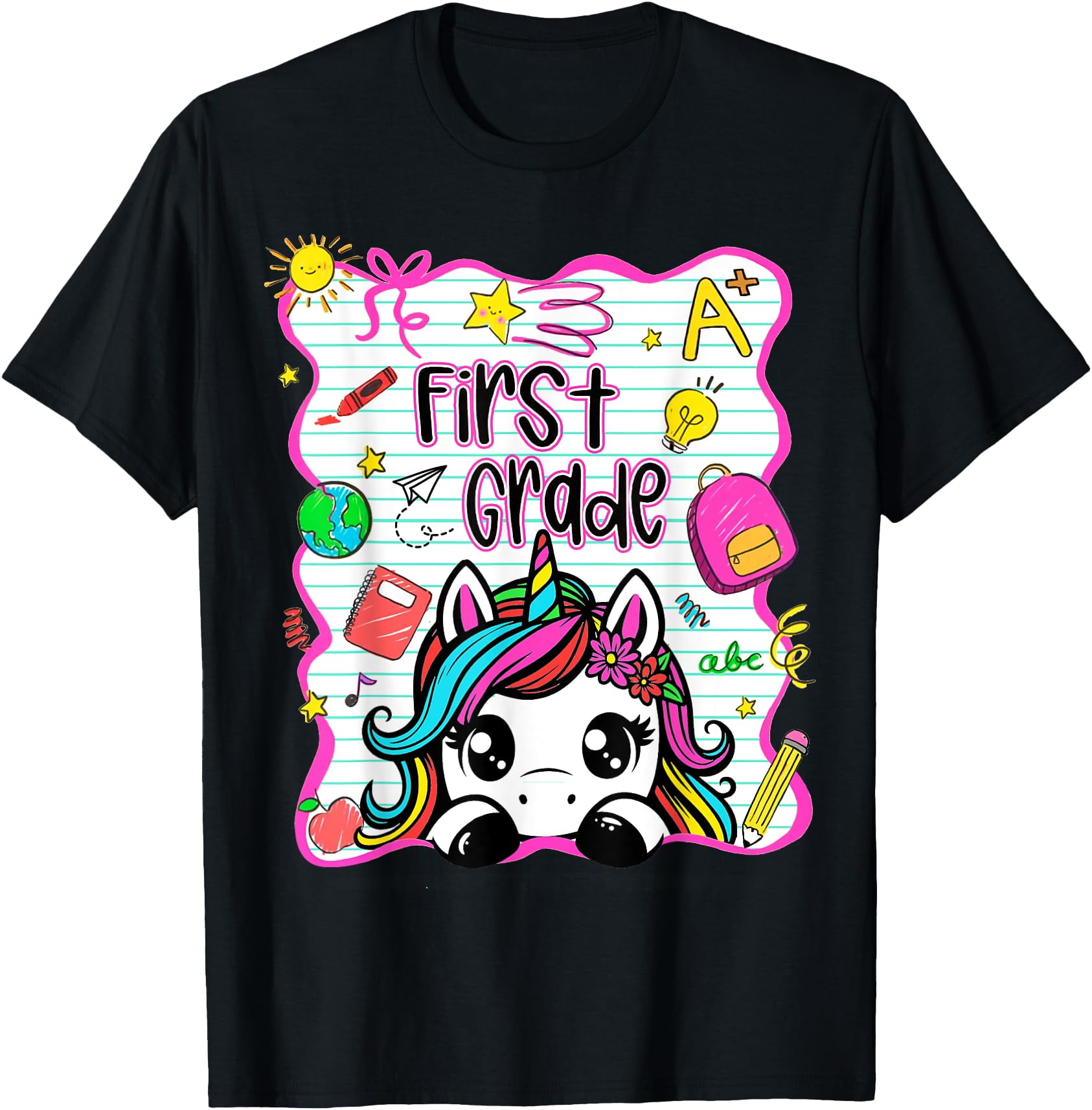 1St Grade Unicorn Back To School First Grade Team Girls T-Shirt ...