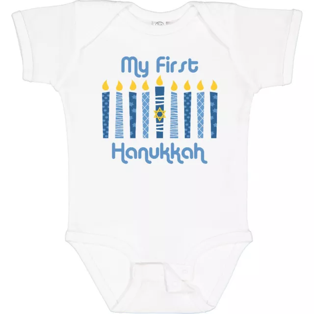 1St Hanukkah Candles Baby Bodysuit Chanukah First Menorah Star Of ...