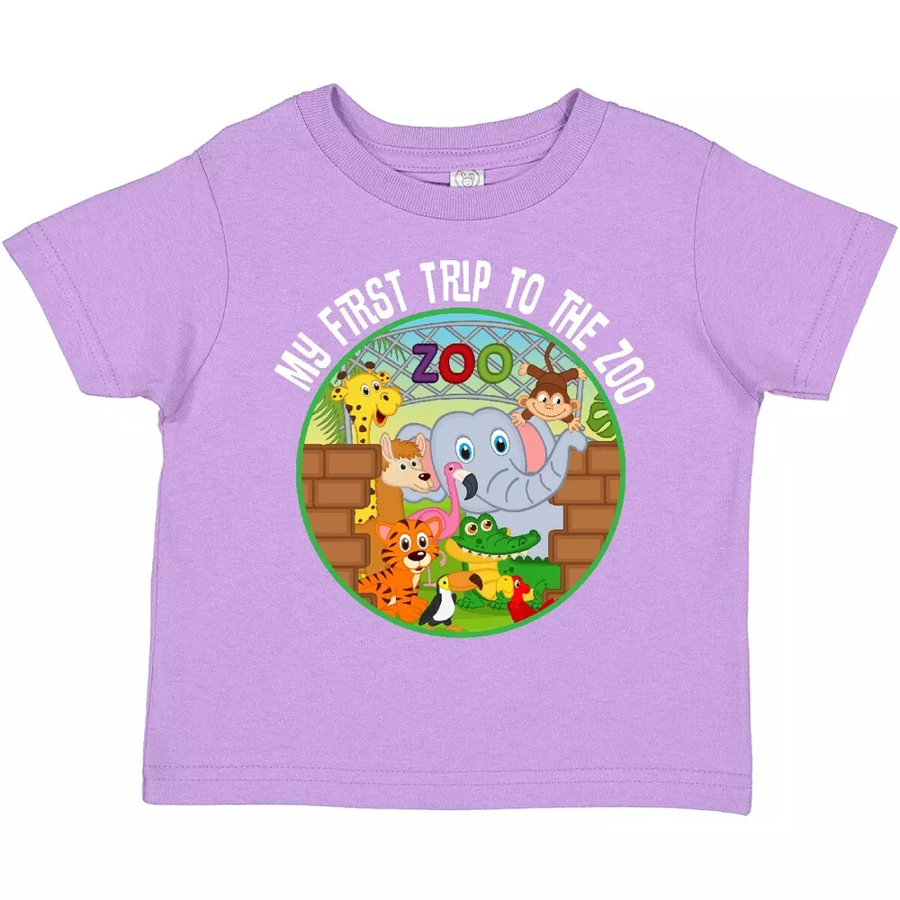 1St Trip To Zoo Animals Outfit Toddler T-Shirt Vacation Field Clothing ...