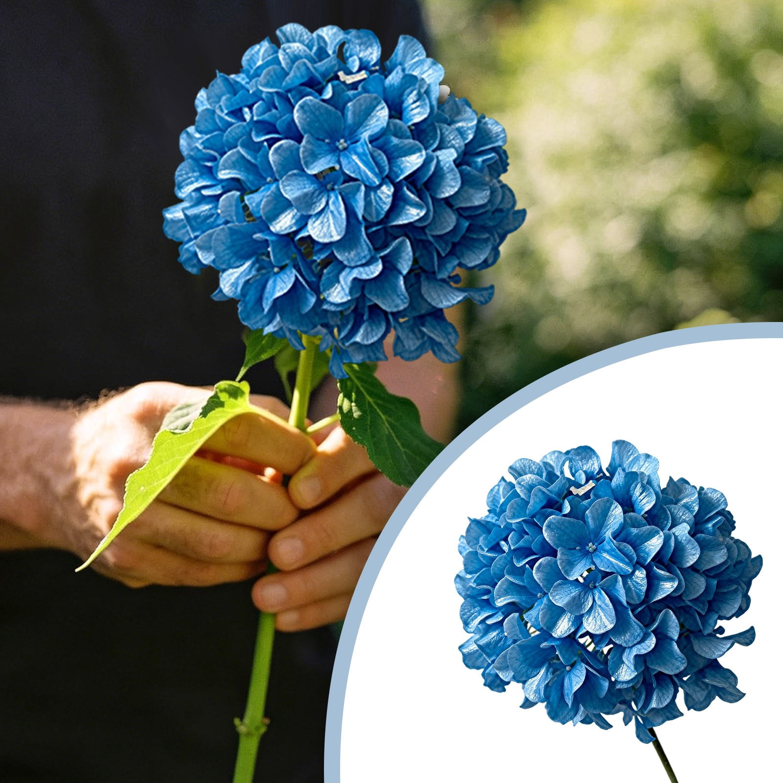 1Stem Artificial Hydrangea Household Imitation Realistic Artificial ...
