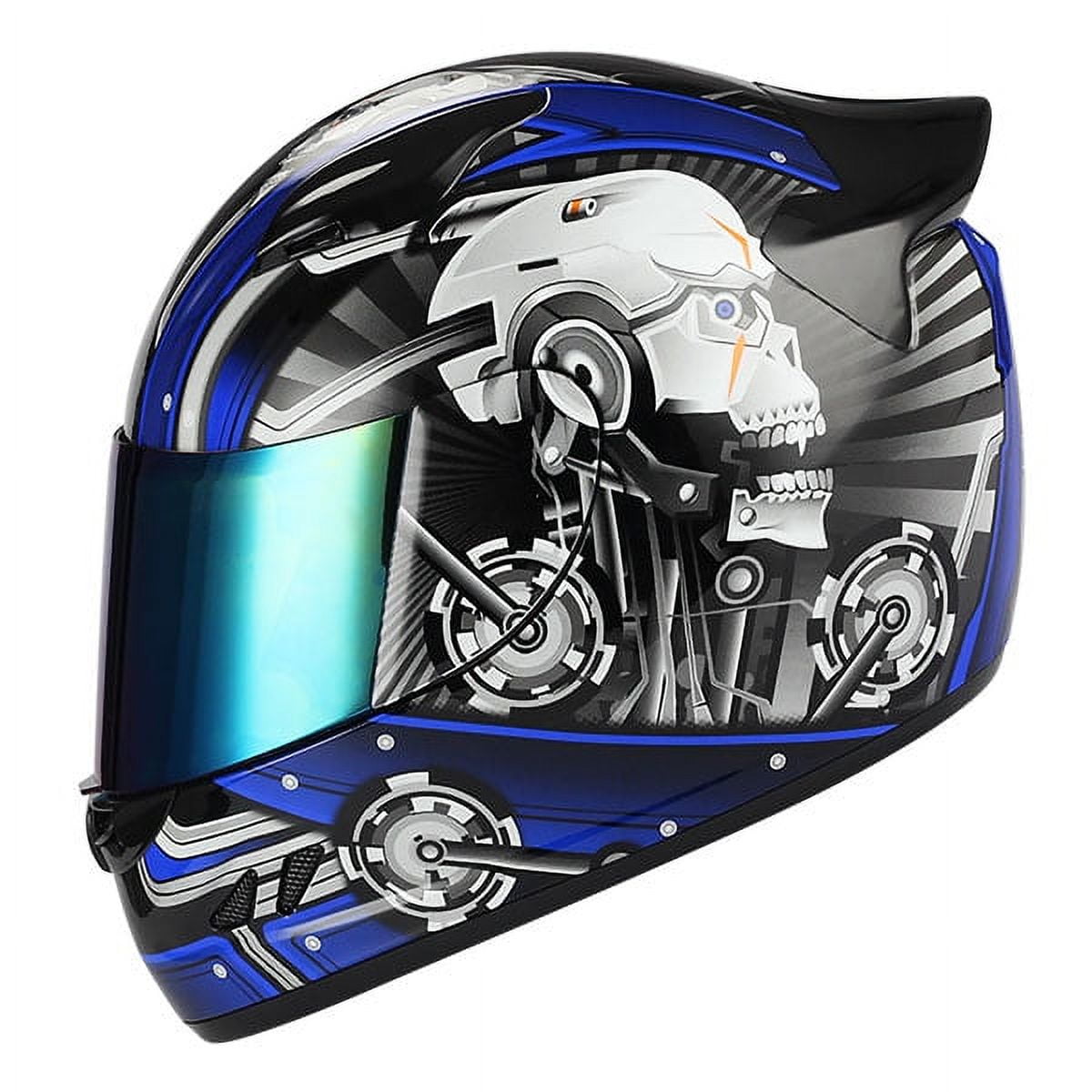 1Storm HJDJ11 Blue Thermoplastic Glossy Full Face Lightweight ...