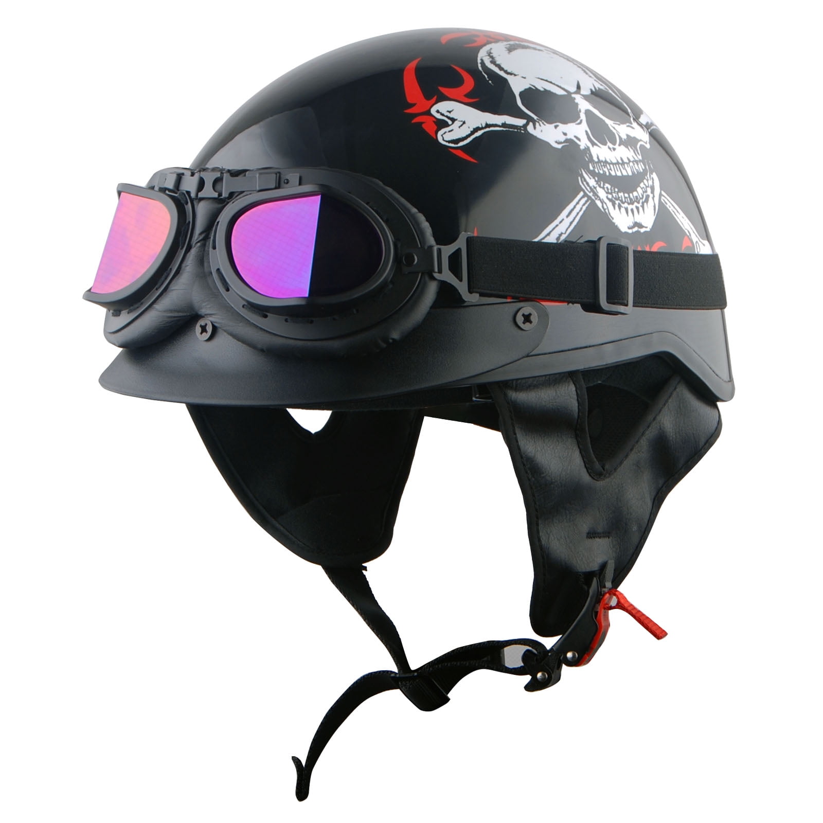 1Storm Motorcycle Half Face Helmet HKY205V Mopeds Scooter Pilot with ...