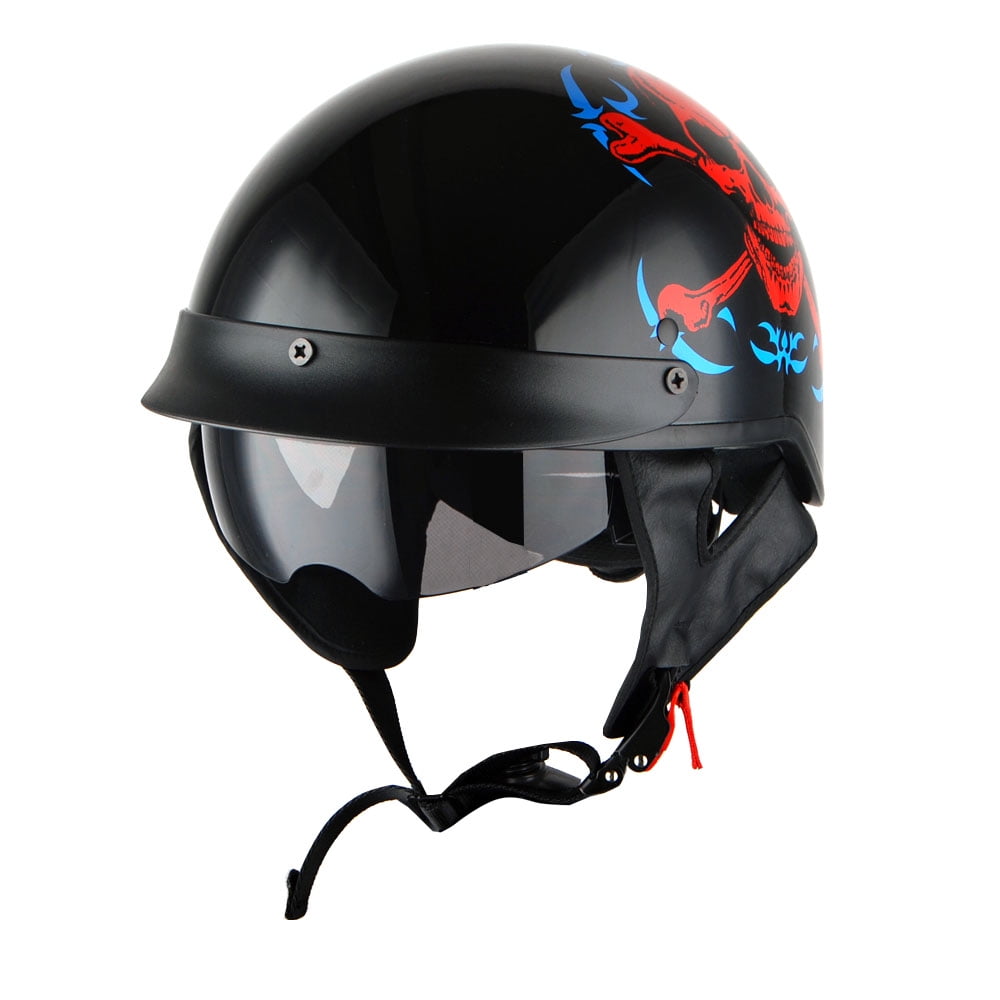 1Storm Motorcycle Half Face Helmet Mopeds Scooter Pilot with ...