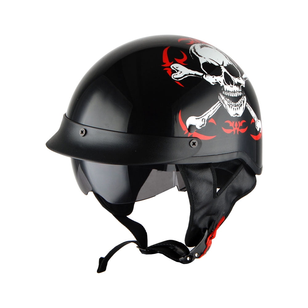 1Storm Motorcycle Half Face Helmet Mopeds Scooter Pilot with ...