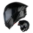 1Storm Motorcycle Modular Flip up Dual Visor Helmet Street Bike Sun ...