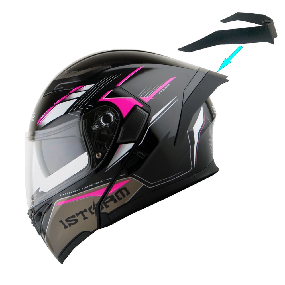 1Storm Motorcycle Modular Full Face Flip up Dual Visor Helmet + Spoiler ...