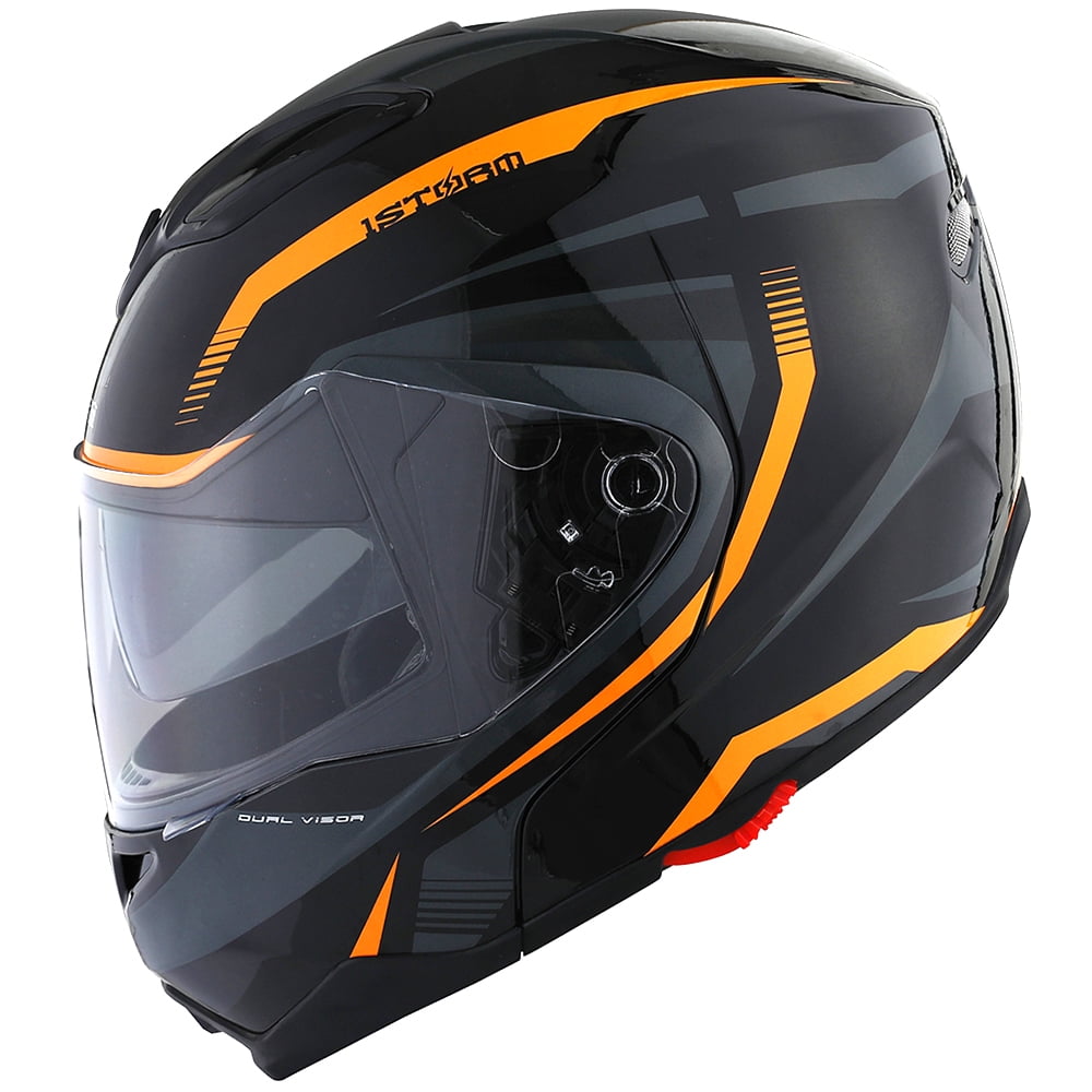 1Storm Motorcycle Street Bike Modular/Flip up Dual Visor/Sun Shield ...
