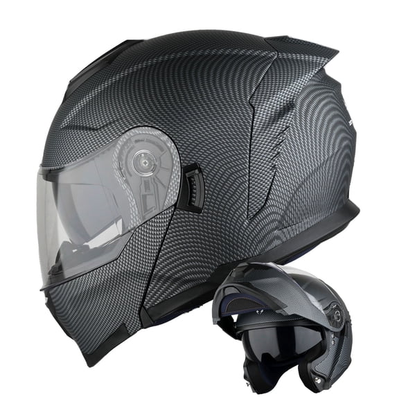 1Storm Motorcycle Street Bike Modular/Flip up Dual Visor Sun Shield ...
