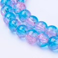 1Strand 1Strand Two Tone Transparent Glass Round Beads Strands Dodger ...
