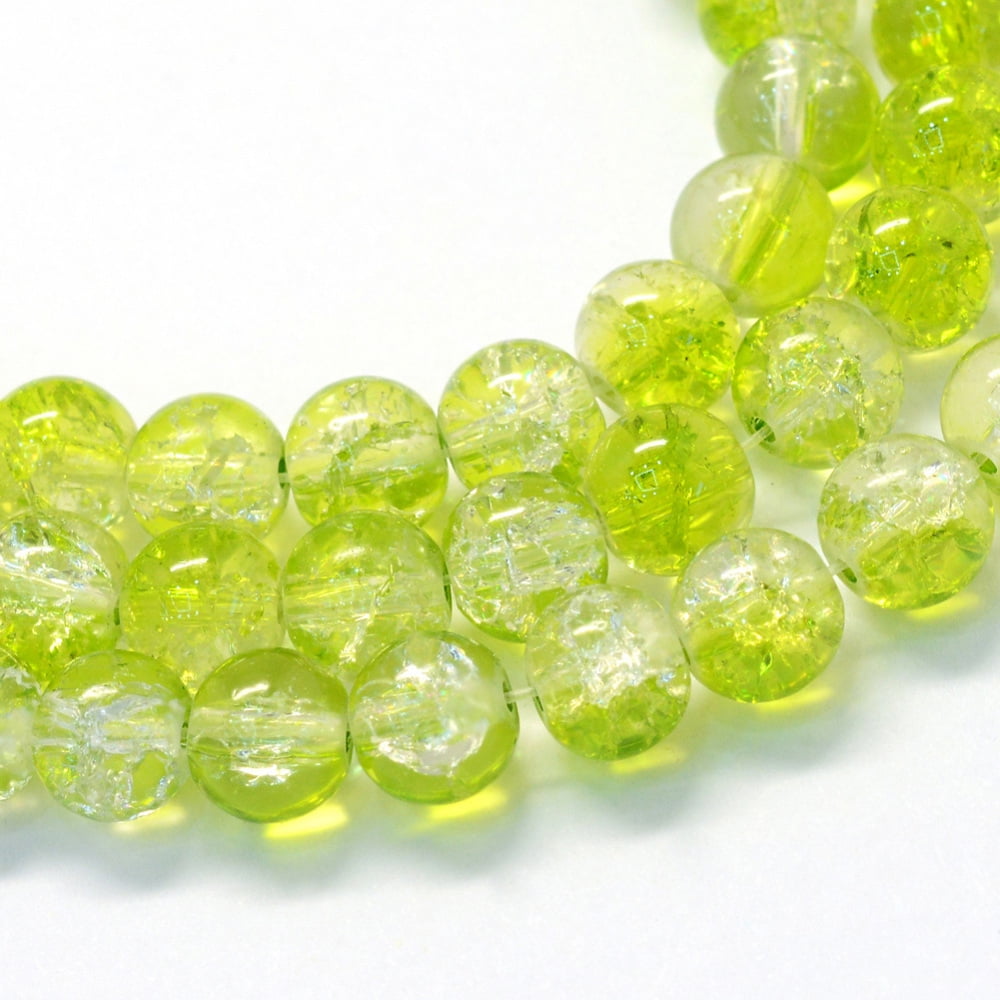1Strand Baking Painted Transparent Crackle Glass Round Bead Strands ...