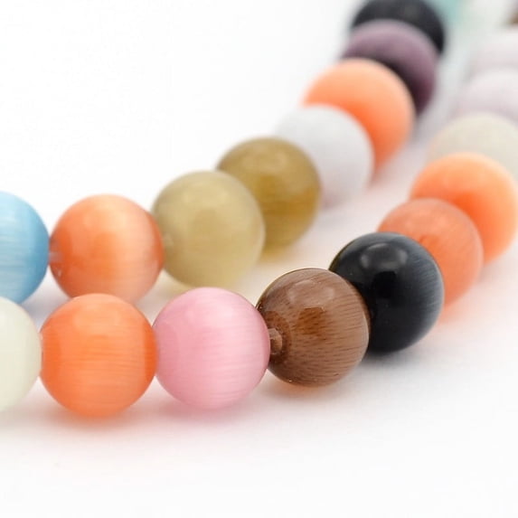 1Strand Cat Eye Beads Round Mixed Color 6mm Hole: 1mm - Walmart.com