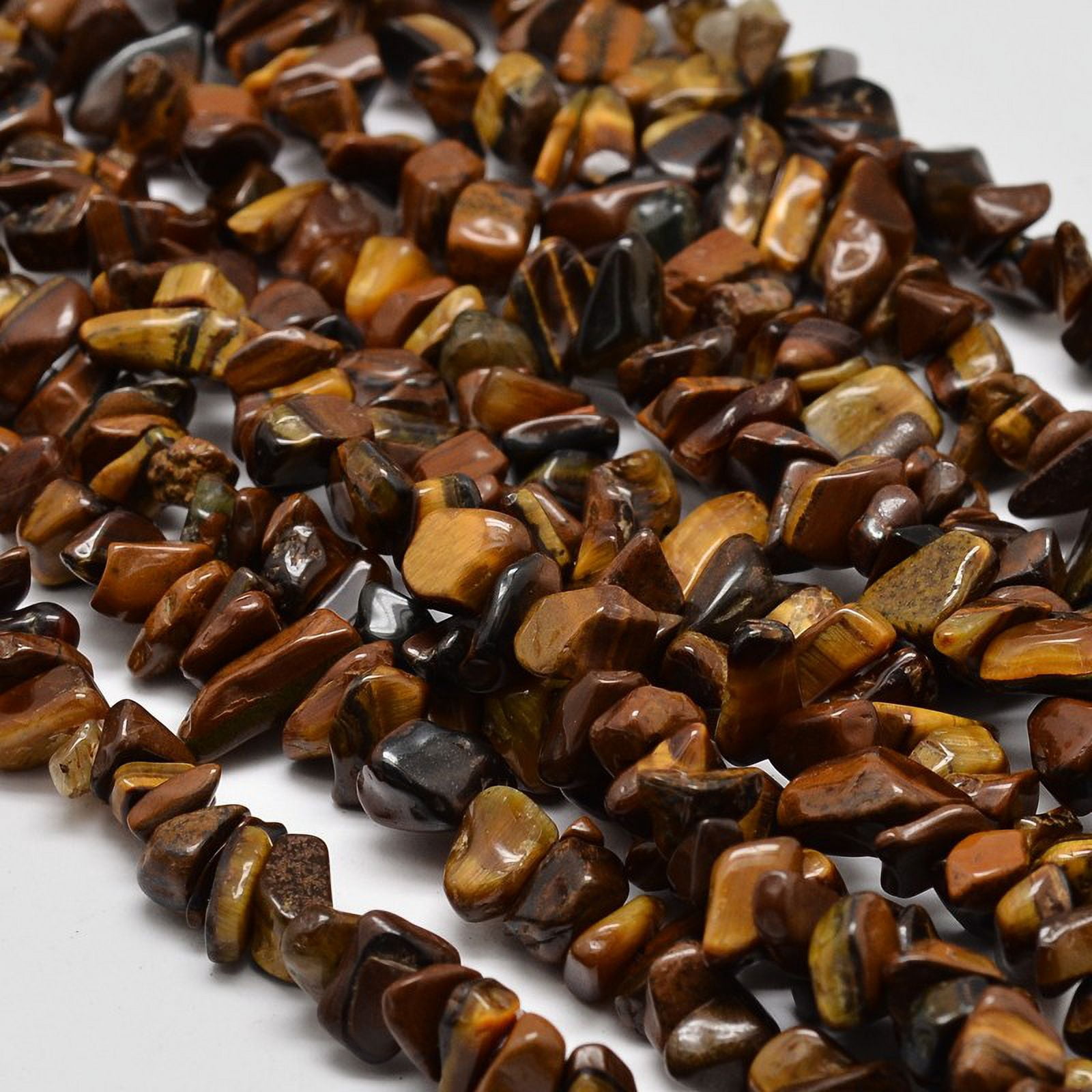 1Strand Chip Natural Tiger Eye Beads Strands 5~8x5~8mm Hole: 1mm 34 ...