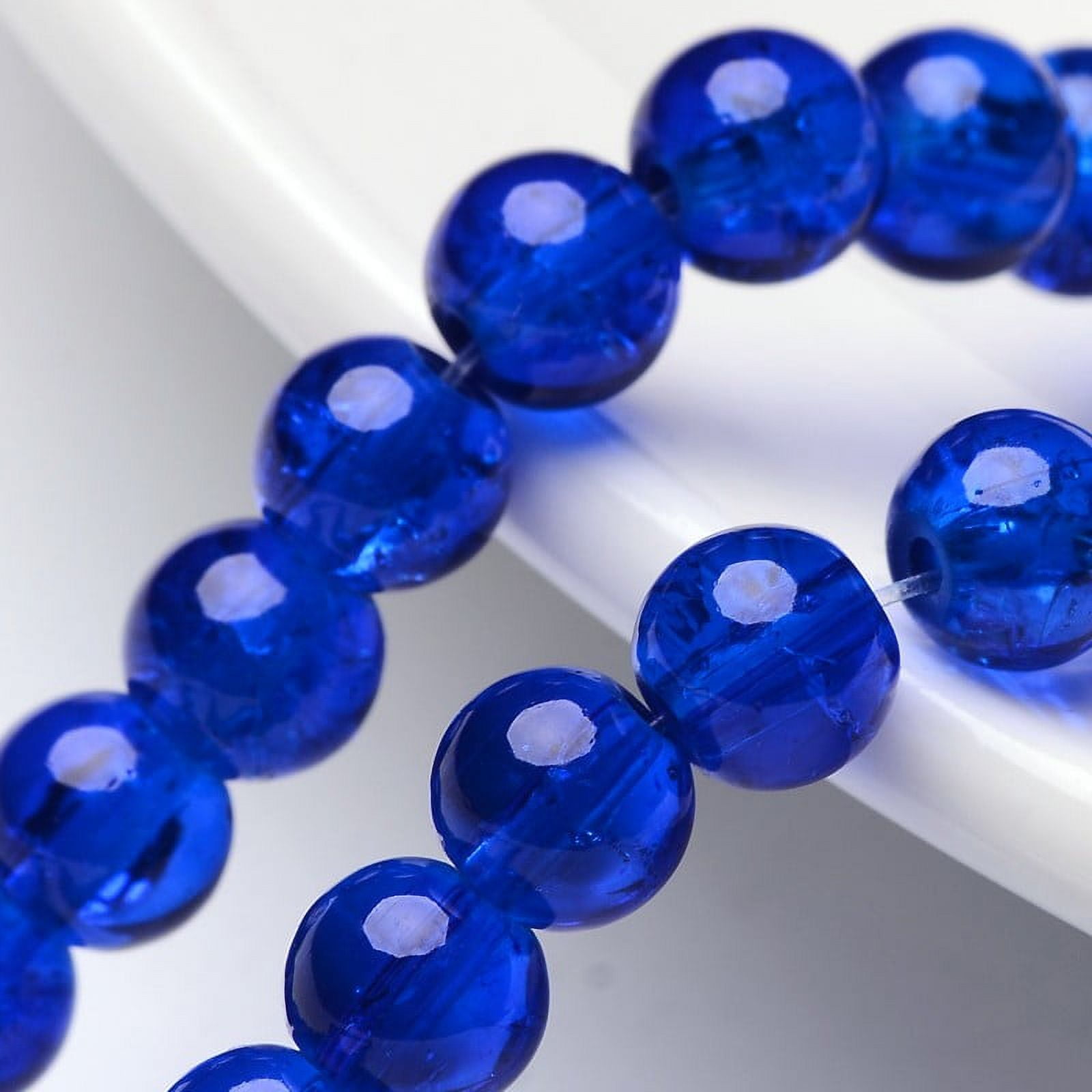 1Strand Crackle Glass Beads Strands Round Blue 6mm Hole: 1.3~1.6mm ...