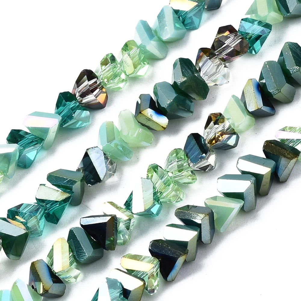 1Strand Electroplate Glass Beads Strands Triangle Aquamarine 3.5x6x4 ...