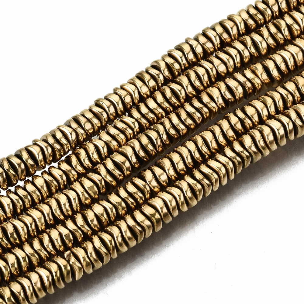 1Strand Electroplate Non-magnetic Synthetic Hematite Beads Strands Flat ...