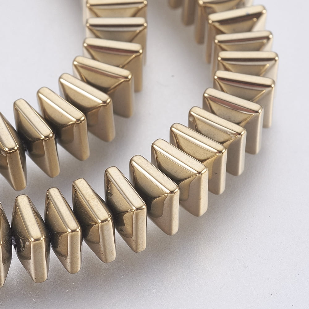 1Strand Electroplated Non-magnetic Synthetic Hematite Bead Strand Grade ...