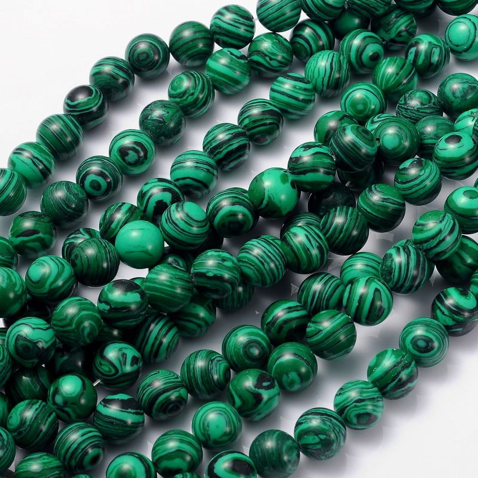 1Strand Gemstone Strands Imitation Malachite Round Dyed 10mm Hole: 1mm ...