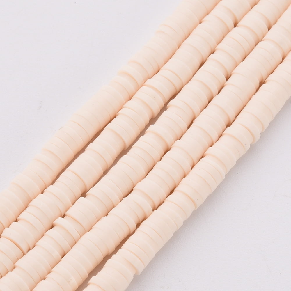 1Strand Handmade Polymer Clay Bead Strands Heishi Beads Disc/Flat Round ...