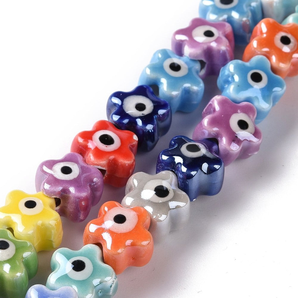 1Strand Handmade Porcelain Ceramic Beads Strands Famille Rose Style ...