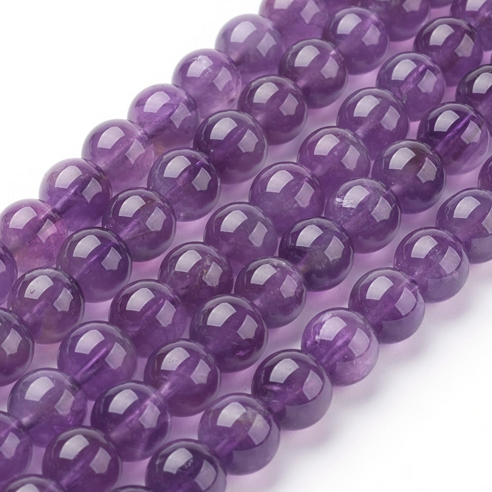 1Strand Natural Amethyst Beads Strands Dyed Round Indigo 8mm Hole: 1mm ...