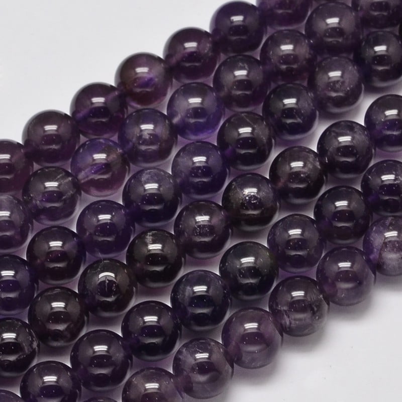 1Strand Natural Amethyst Round Bead Strands 10mm Hole: 1mm 39pcs/strand ...