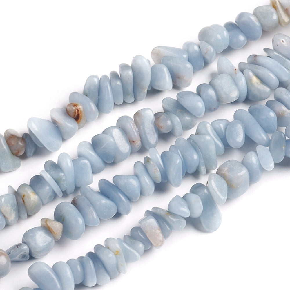 1Strand Natural Angelite Chips Beads Strands Anhydrite Beads 2.5~6x4.5 ...
