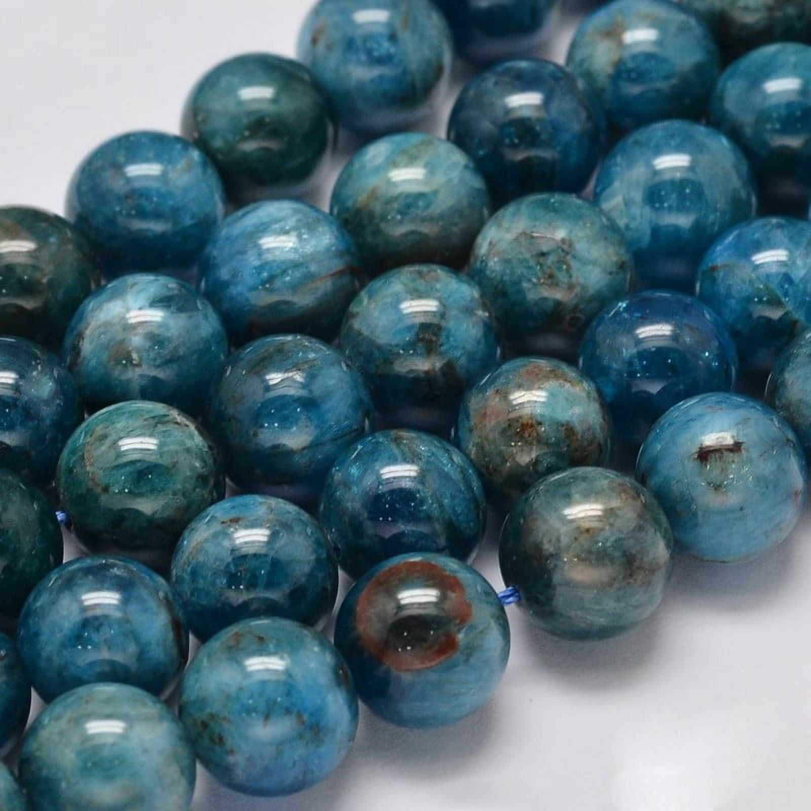 1Strand Natural Apatite Round Bead Strands 10mm Hole: 1mm about 41pcs ...