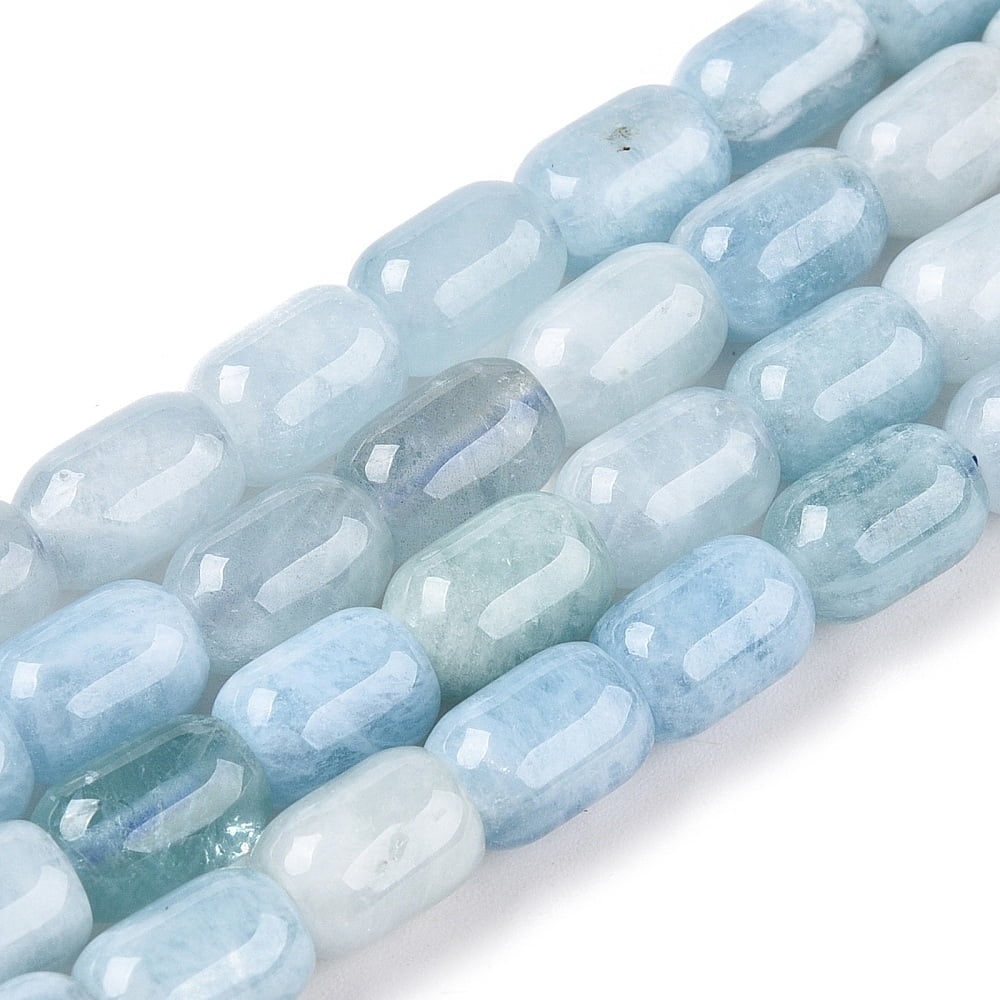 1Strand Natural Aquamarine Beads Strands Column 9~9.5x6mm Hole: 0.9~1mm ...