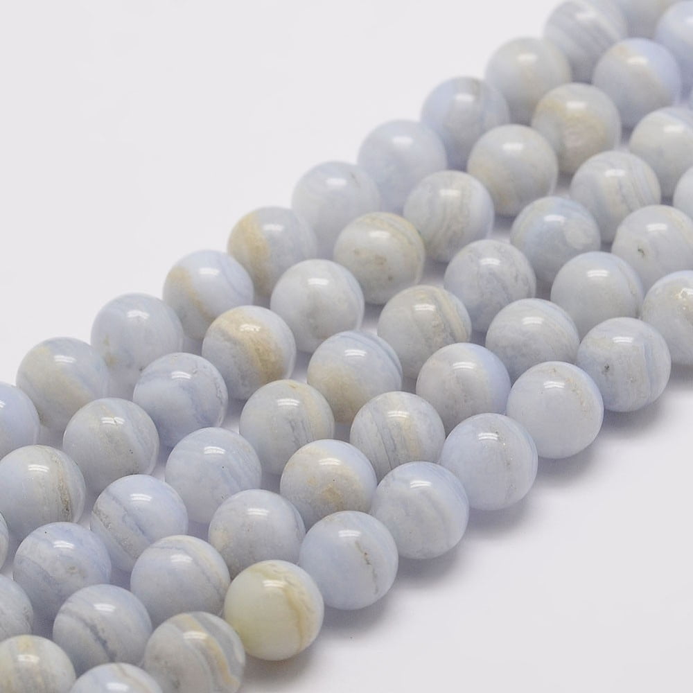 1Strand Natural Blue Lace Agate Bead Strands Grade AB Round 6mm Hole ...