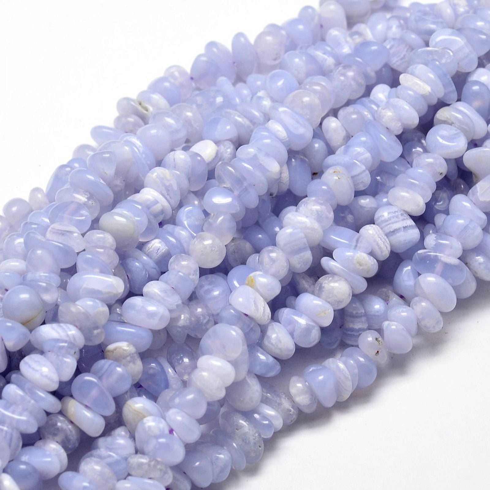 1Strand Natural Blue Lace Agate Chip Beads Strands 5~14x4~10mm Hole ...
