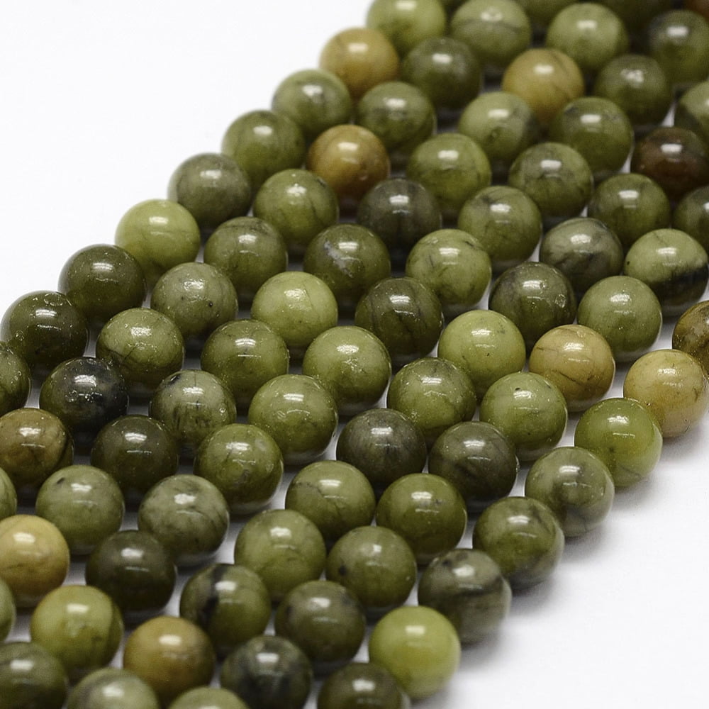 1Strand Natural Chinese Jade Beads Strands TaiWan Jade Round 6mm Hole ...