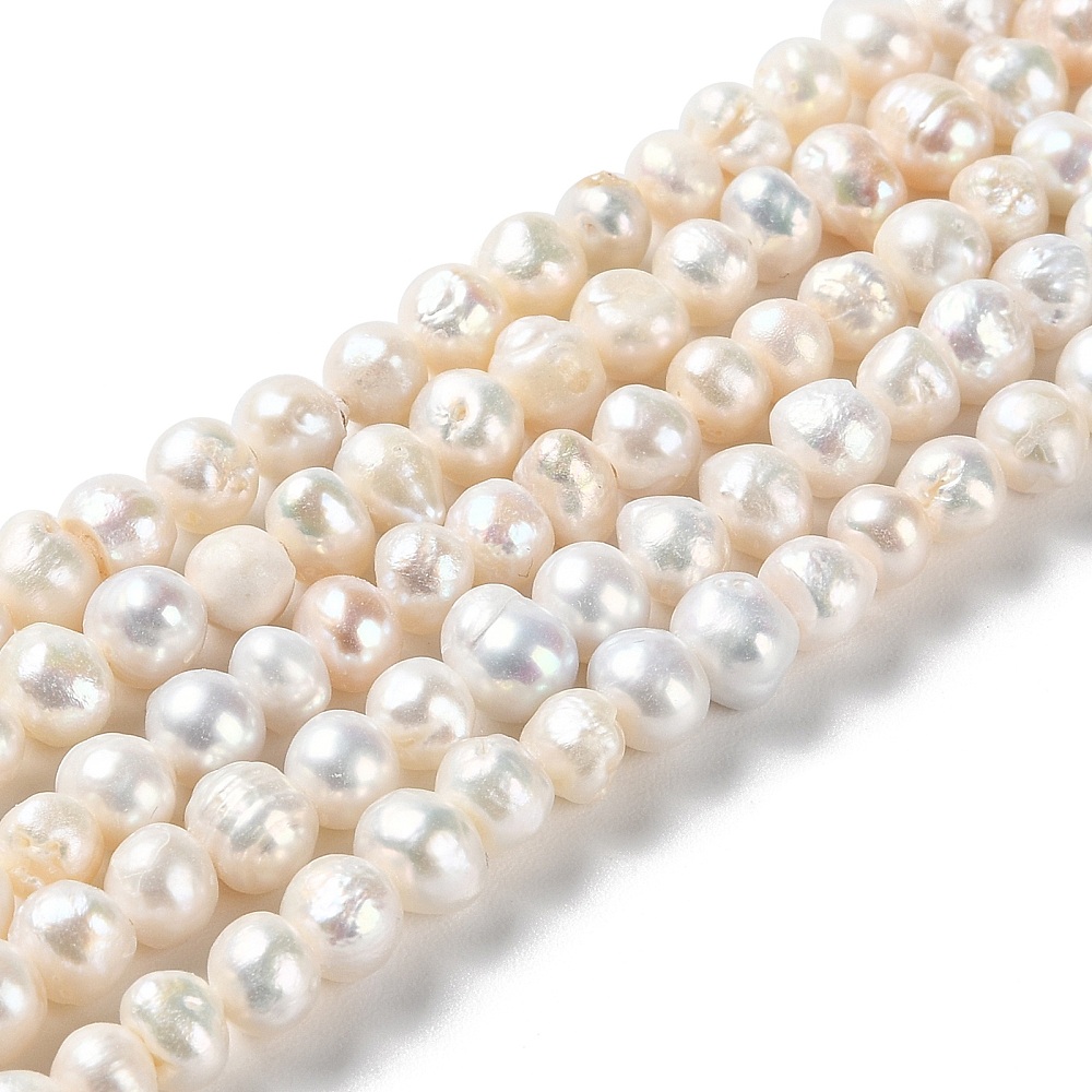 1Strand Natural Cultured Freshwater Pearl Beads Strands Potato Grade A+ ...