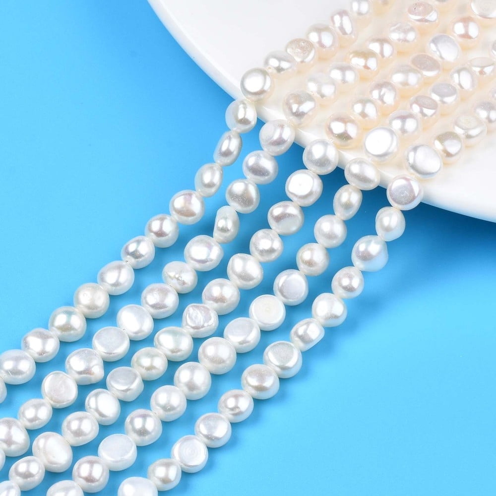 1Strand Natural Cultured Freshwater Pearl Beads Strands Potato Seashell ...